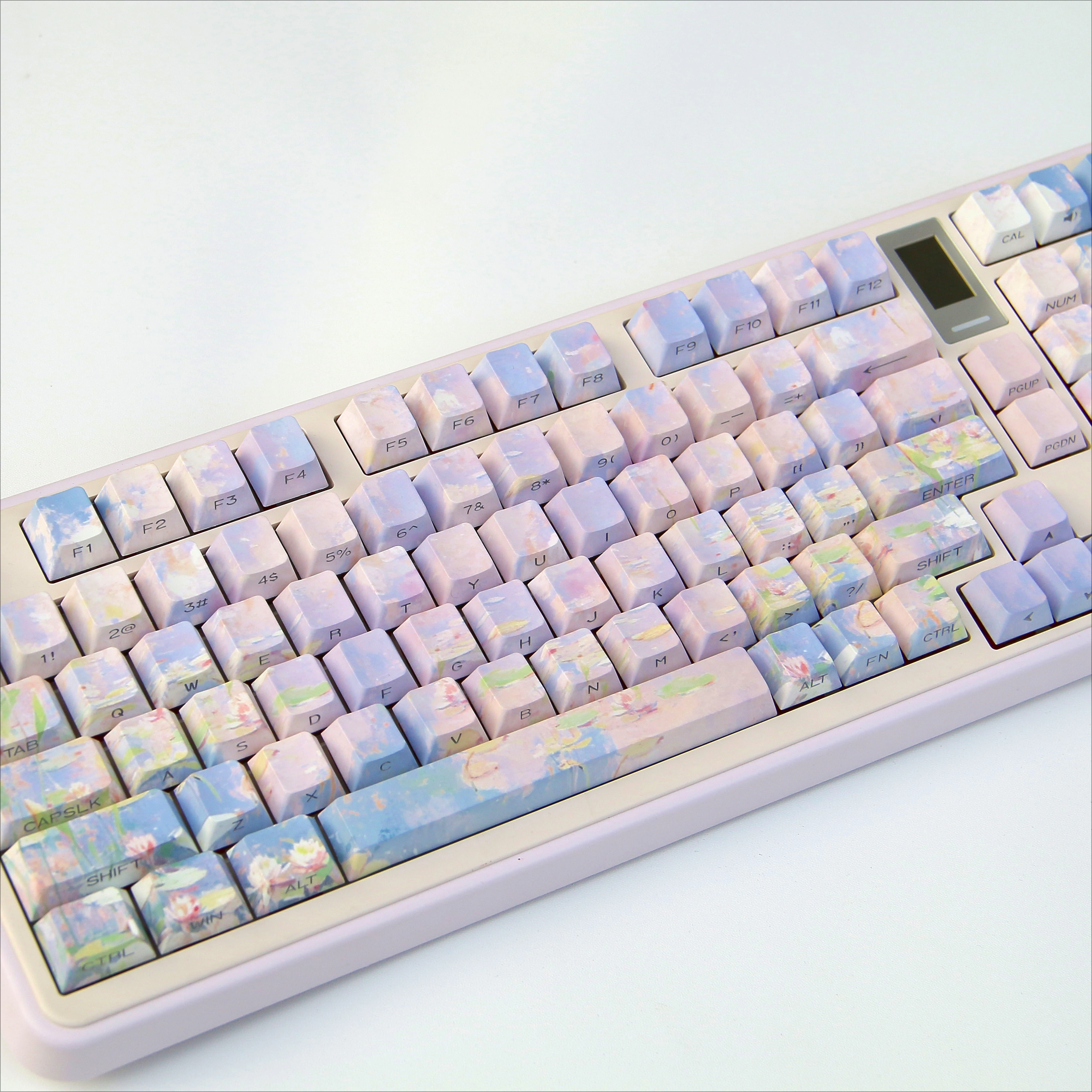 Star Lotus Dream Keycaps 120keys Water Lily Oil Painting Style Side ...