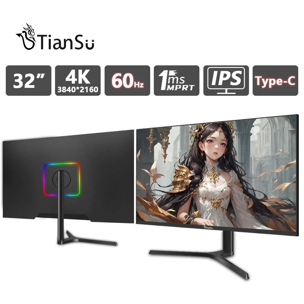 TIANSU-32-Inch-Monitor-60Hz-4K-Gaming-Monitor-HDMI-Computer-Gamer ...