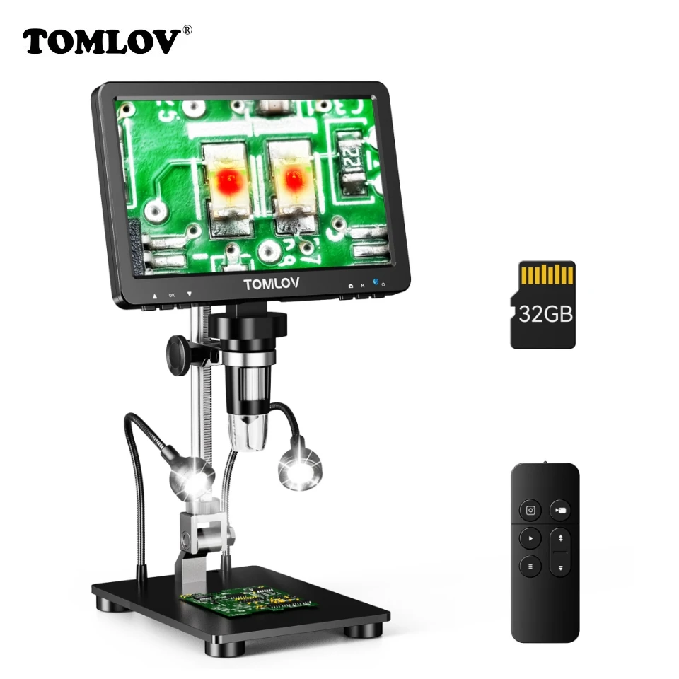 TOMLOV-Microscope-DM9-Pro-HDMI-USB-Digital-7-IPS-Screen-Microscopes ...