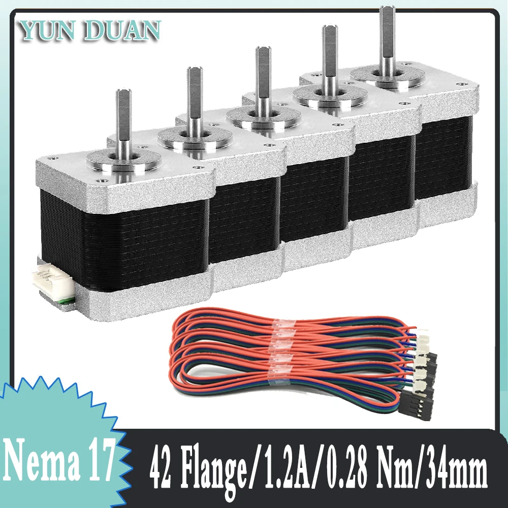 Motores-Nema17-Stepper-42-mil-metros-Flange-28N-cm-4-Chumbo-1-2A-Motor ...