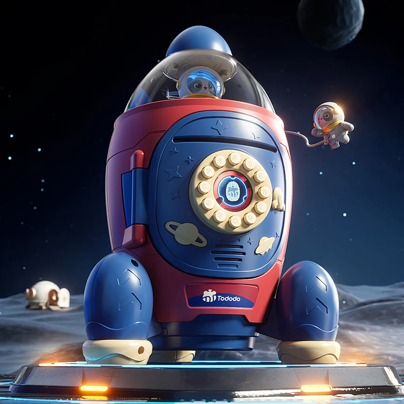 Electronic-Cartoon-Money-Automatic-Bank-Adorable-Rocket-Panda-Bank ...