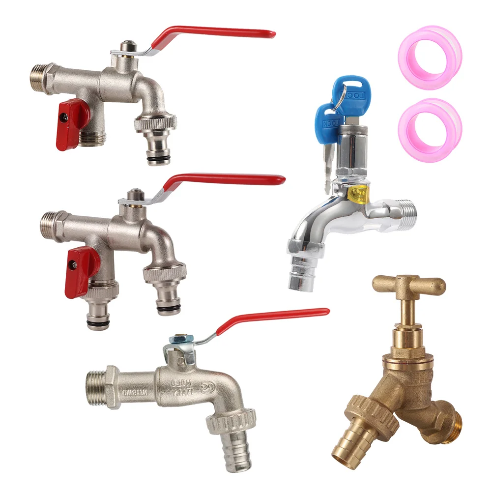 Garden-Water-Faucet-1-Inlet-2-Outlet-Bibcock-with-Dual-Nipple-1-2-3-4 ...