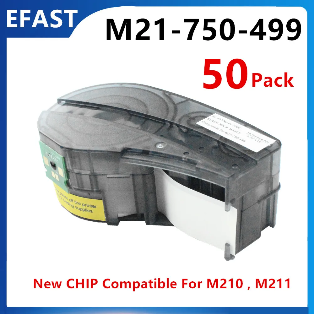 50Pack-New-CHIP-Replace-M21-750-499-Nylon-Labels-Cartridge-Tape-Maker ...