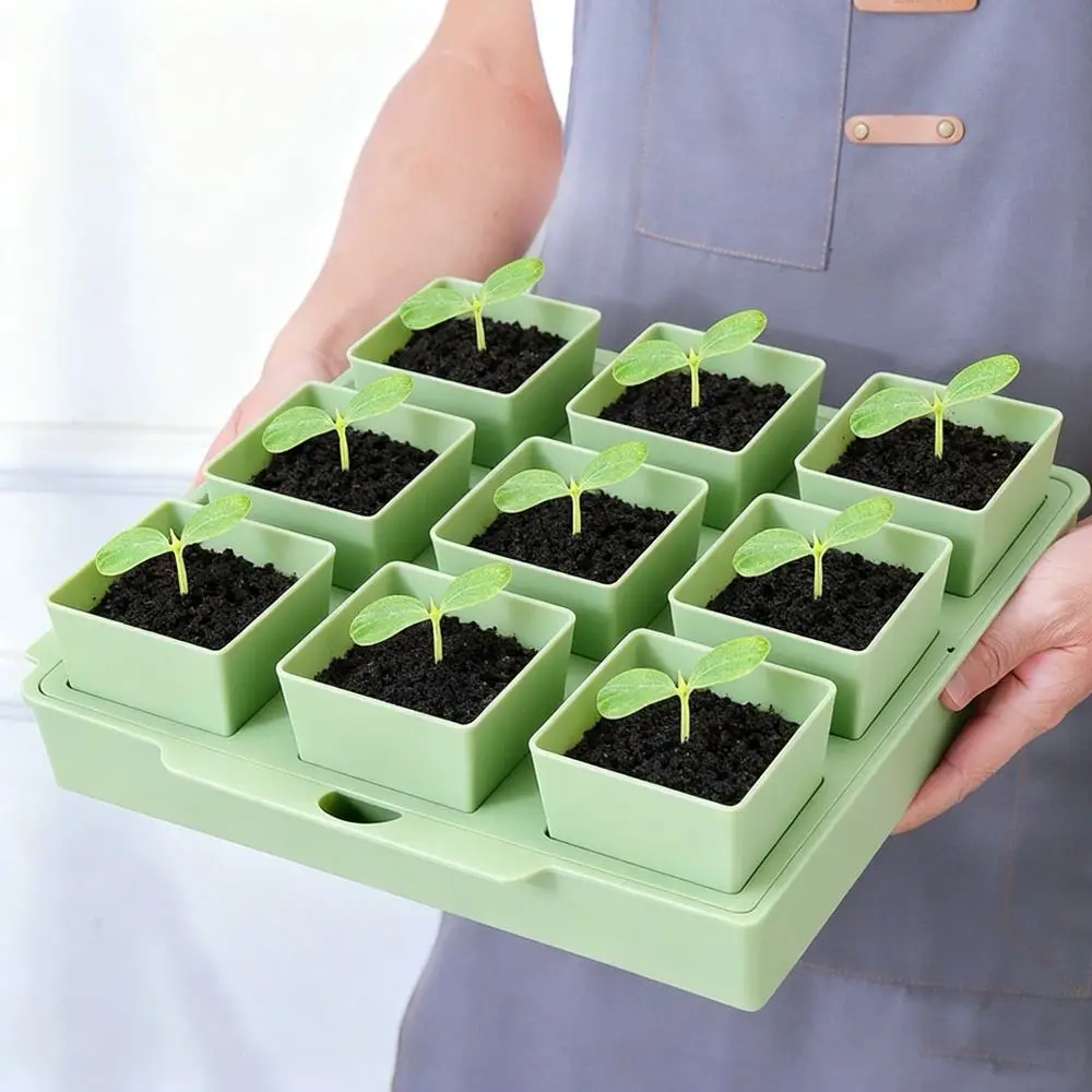 Plant Germination Dual-Purpose Seed Starter Tray Reusable 9 Deep Cells ...