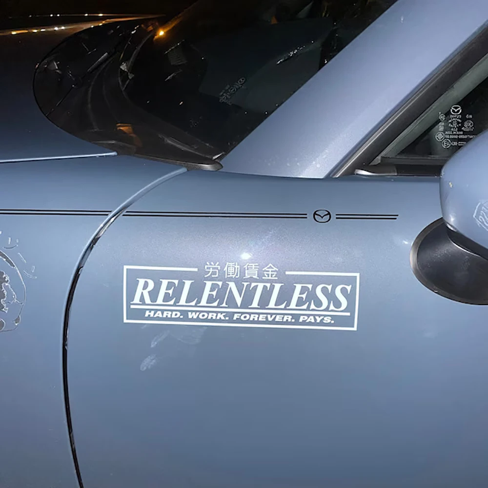 Relentless Hard Work Forever Pays Japanese Kanji Decal Bumper Vinyl Car ...