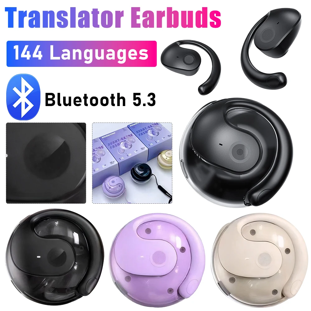 2025 AI Translator Earbuds 144 Languages Real-time Translation ...
