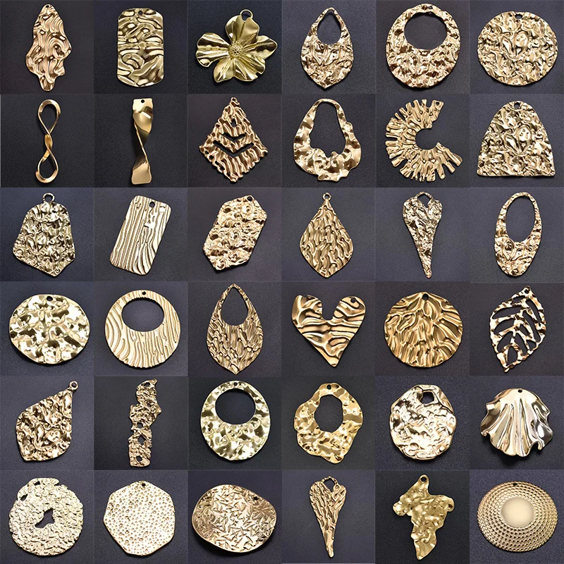 7Pcs-Lot-Stainless-Steel-Assorted-Exaggerated-Big-Hammered-Irregular ...