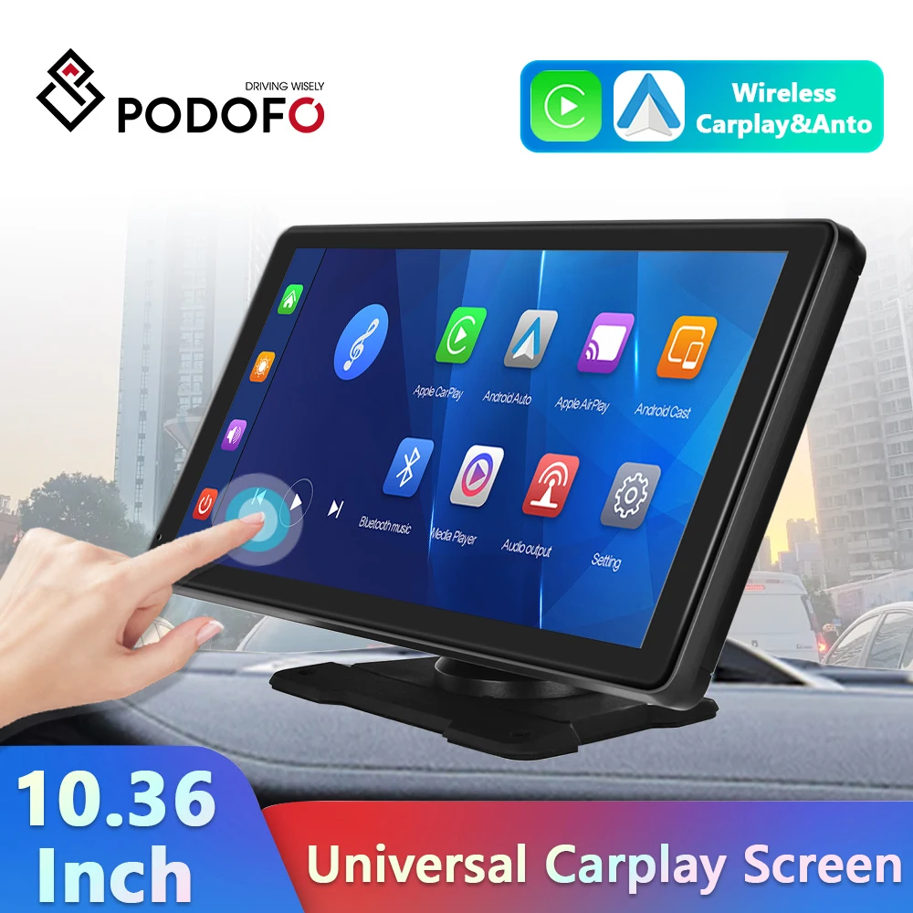 Podofo-10-36Inch-Universal-Carplay-Monitor-Android-Auto-Screen-Smart ...