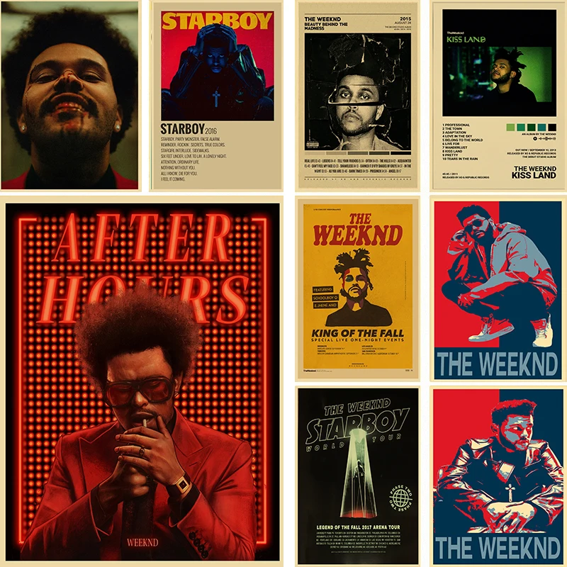 Rapper-The-Weeknd-Retro-Poster-Kraft-Paper-After-Hours-Prints-DIY ...