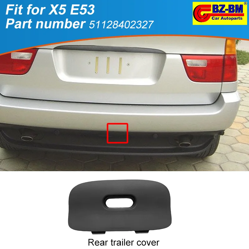 Car Front rear Bumper Trailer Tow eye hook Cover For BMW X5 E53 ...