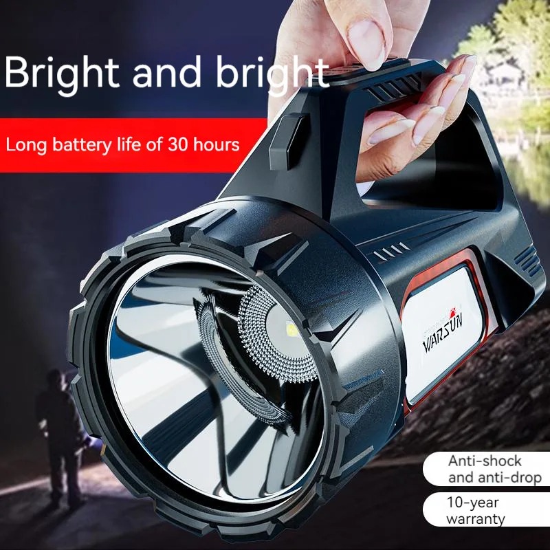 Warsun-Type-C-Rechargeable-Solar-Energy-Camp-Flashlights-ABS-Portable ...