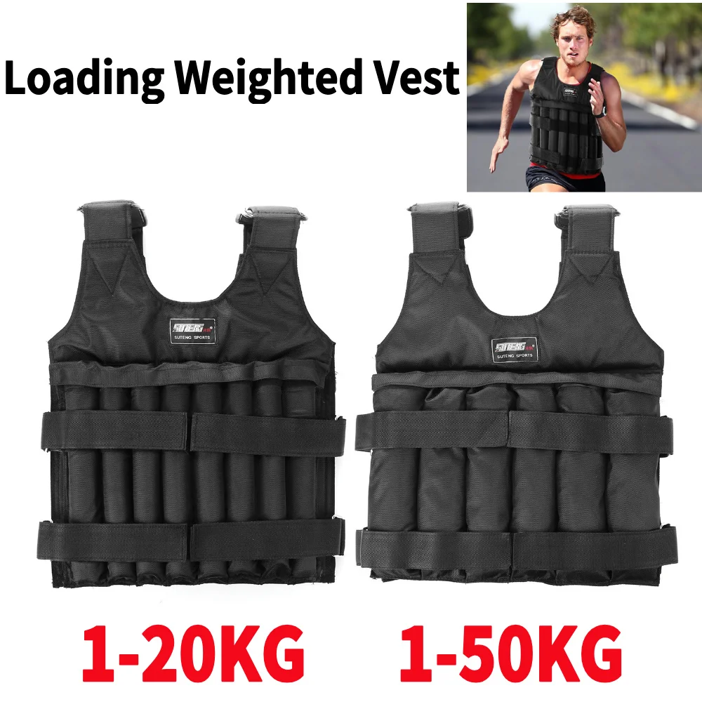 1-50KG-Fitness-Sports-Weighted-Vest-Adjustable-Weight-Durable-Exercise ...
