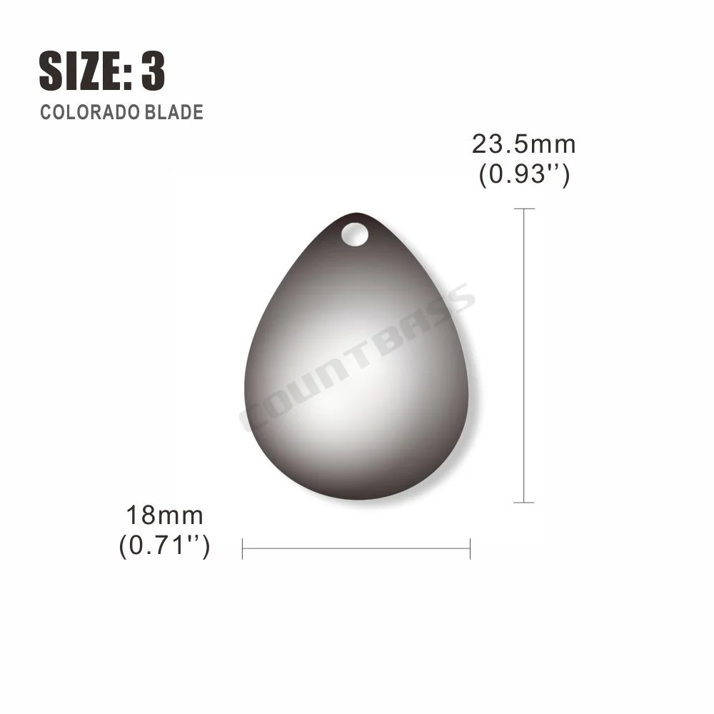 50PCS Size 3 18x23.5mm Steel Smooth Colorado Spinner Blades Nickel ...