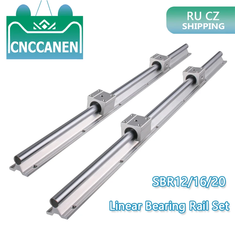 CZ-Shipping-2Pcs-SBR12-16-20-300mm-1500mm-Linear-Bearing-Rail-Slide ...
