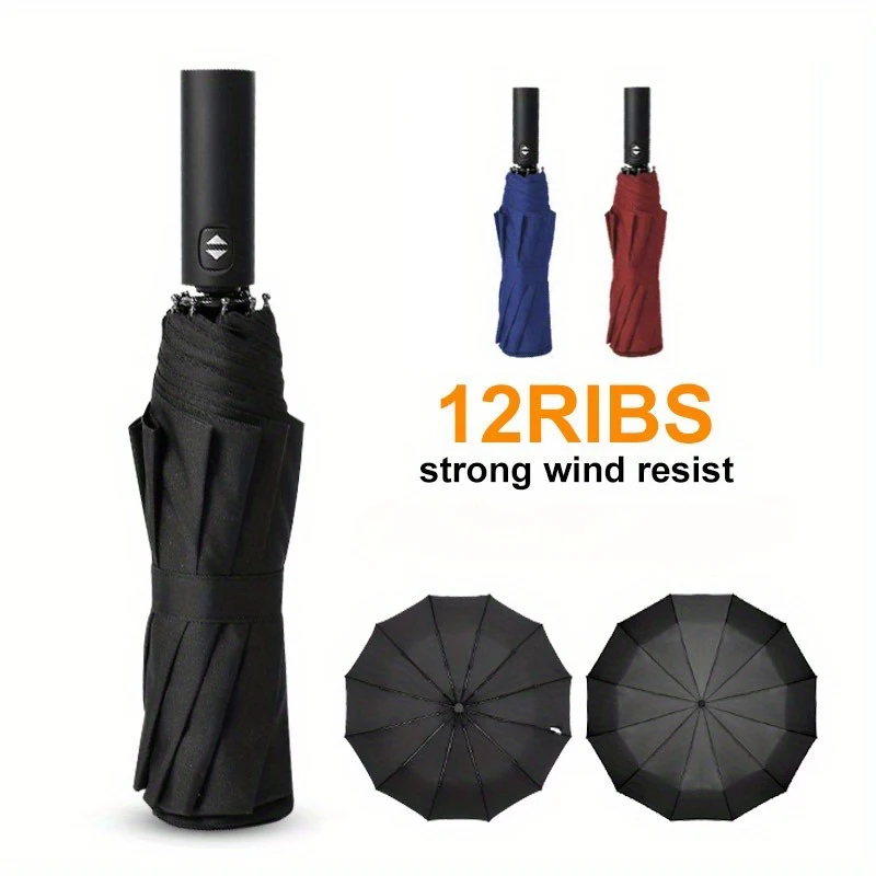 Windproof-Double-Layer-Resistant-Umbrella-Fully-Automatic-Rain-Men ...