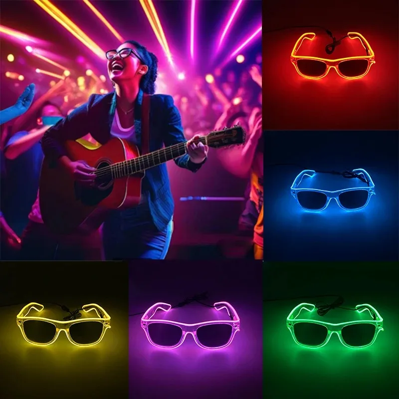 Led-Glasses-Neon-Party-Flashing-Glasses-EL-Wire-Glowing-Gafas-Luminous ...