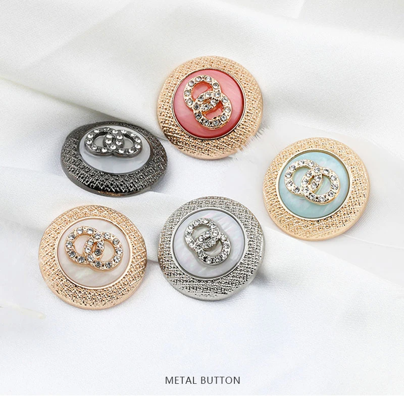 6Pcs-lot-Luxury-Designer-Logo-Round-Metal-Luxury-Sewing-Button-For ...