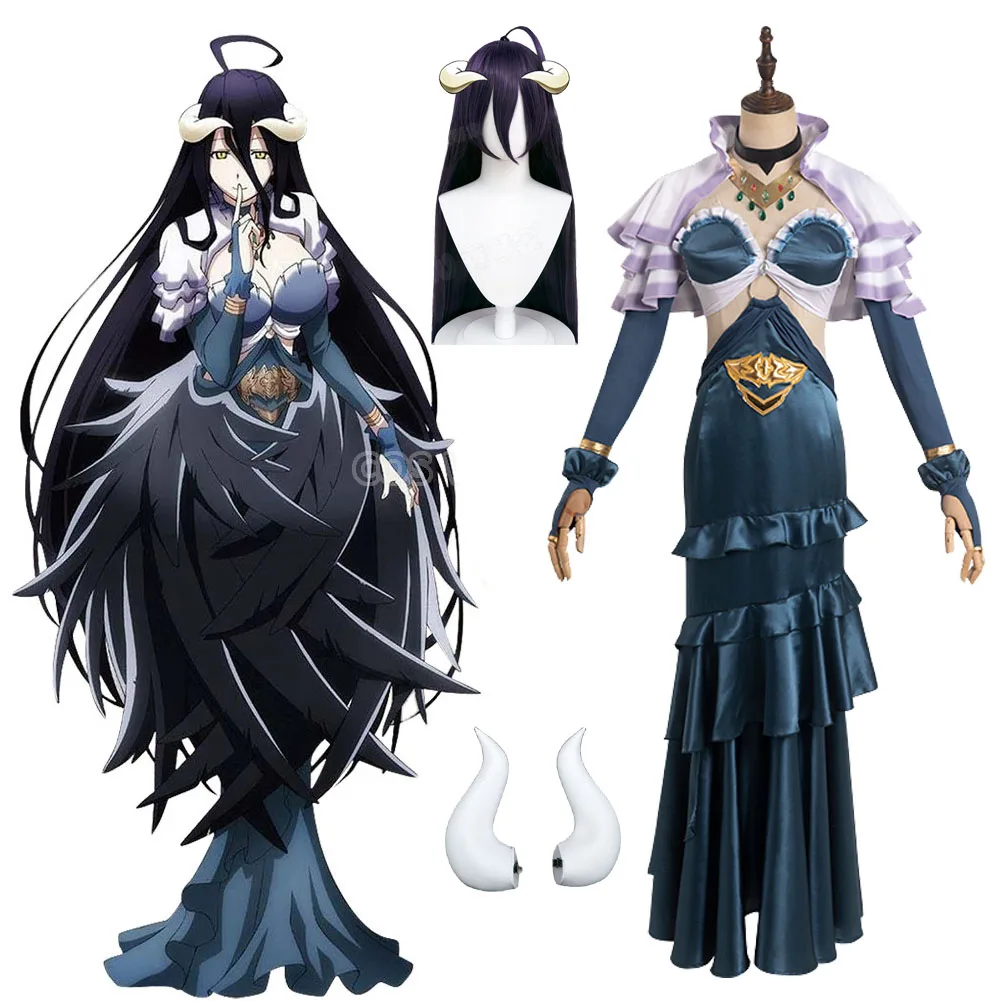 Anime Overlord Season4 Albedo Cosplay Costume Party Sexy Rhinestone Up ...