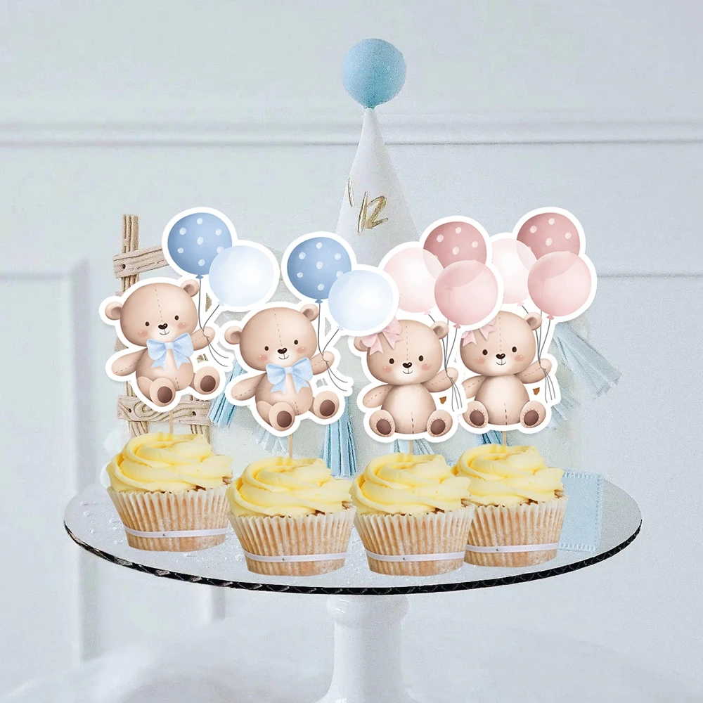 20pcs-Balloon-Bear-Toppers-Carton-Cupcake-Topper-for-Kids-Baby-Shower ...