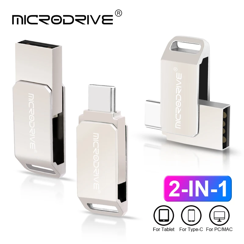 2 in 1 OTG USB-C Flash Pen Drive 32GB Metal Memory Stick Usb 2.0 To ...