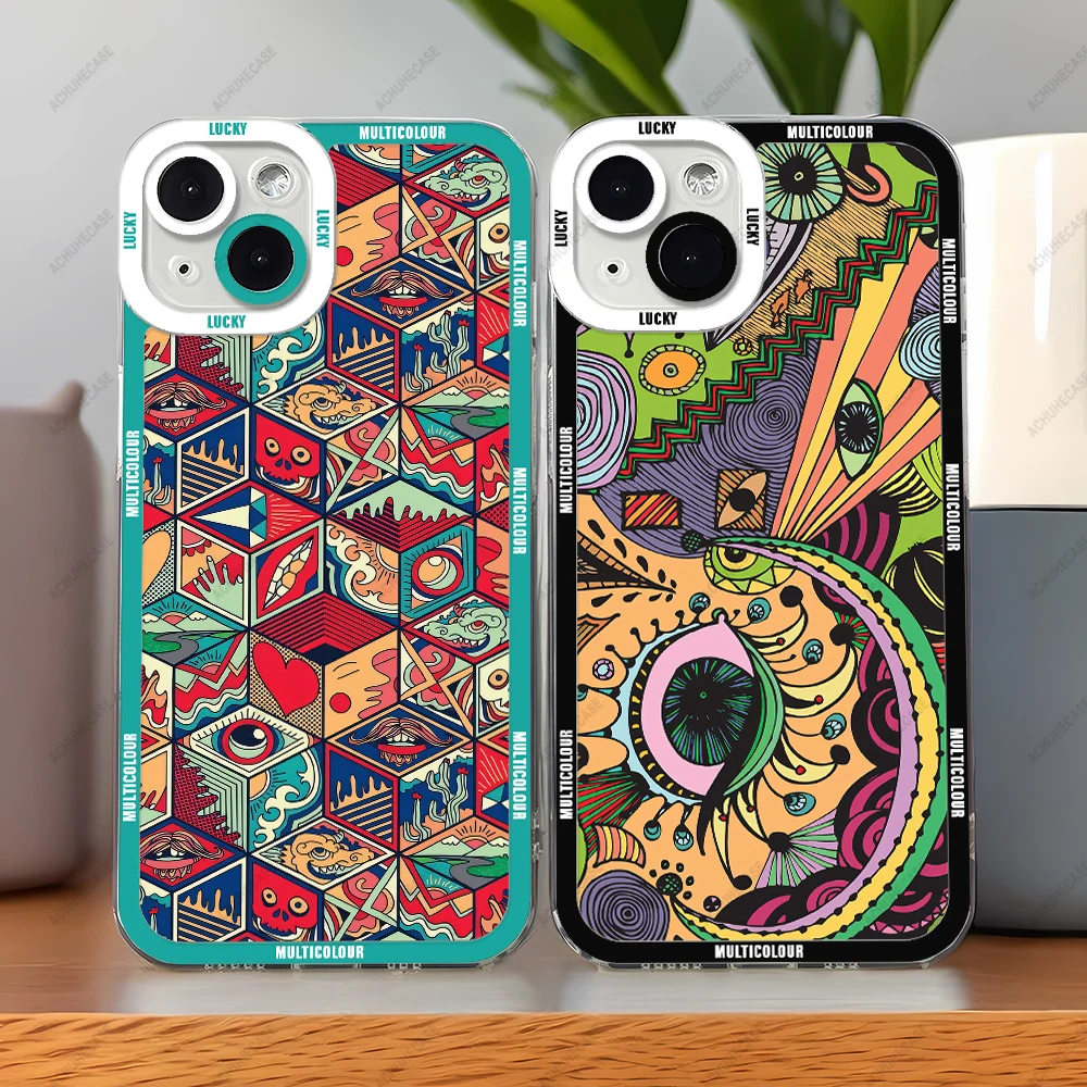 Colorful-Patterns-Phone-Case-For-iPhone-15-14-13-12-Pro-Max-Mini-11-XS ...