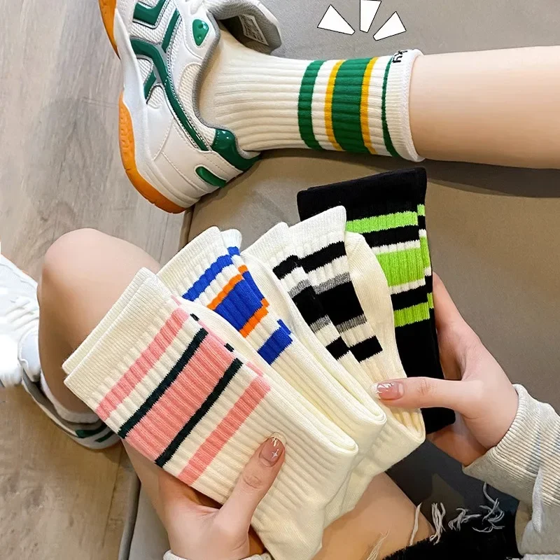Korean-fashion-striped-socks-High-quality-cotton-street-fashion-hip-hop ...