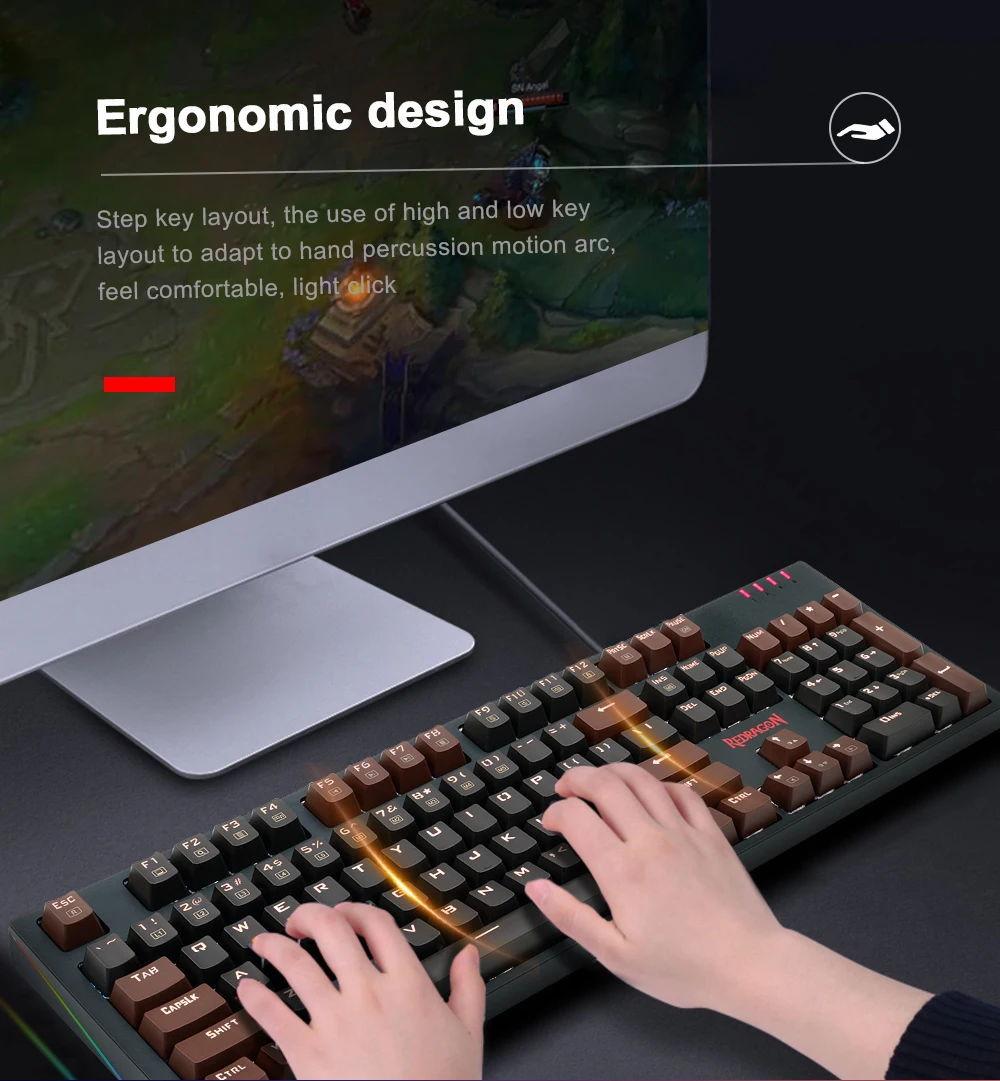 REDRAGON AMSA K592 USB Mechanical Gaming Keyboard Blue Switch Led ...