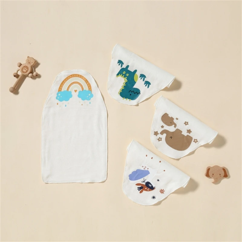 Burp-Cloth-with-Animals-Pattern-Design-4-Layered-Absorbent-Burping ...
