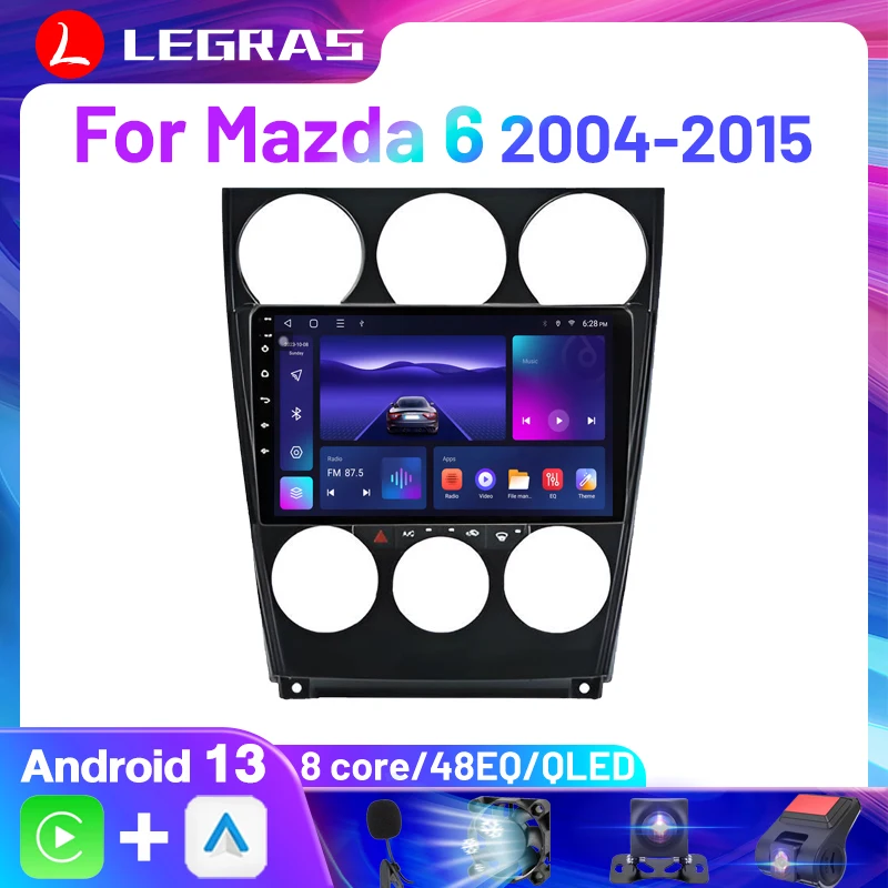 4G-2Din-Android-13-For-Mazda-6-2002-2003-2004-2005-2006-2007-2008 ...