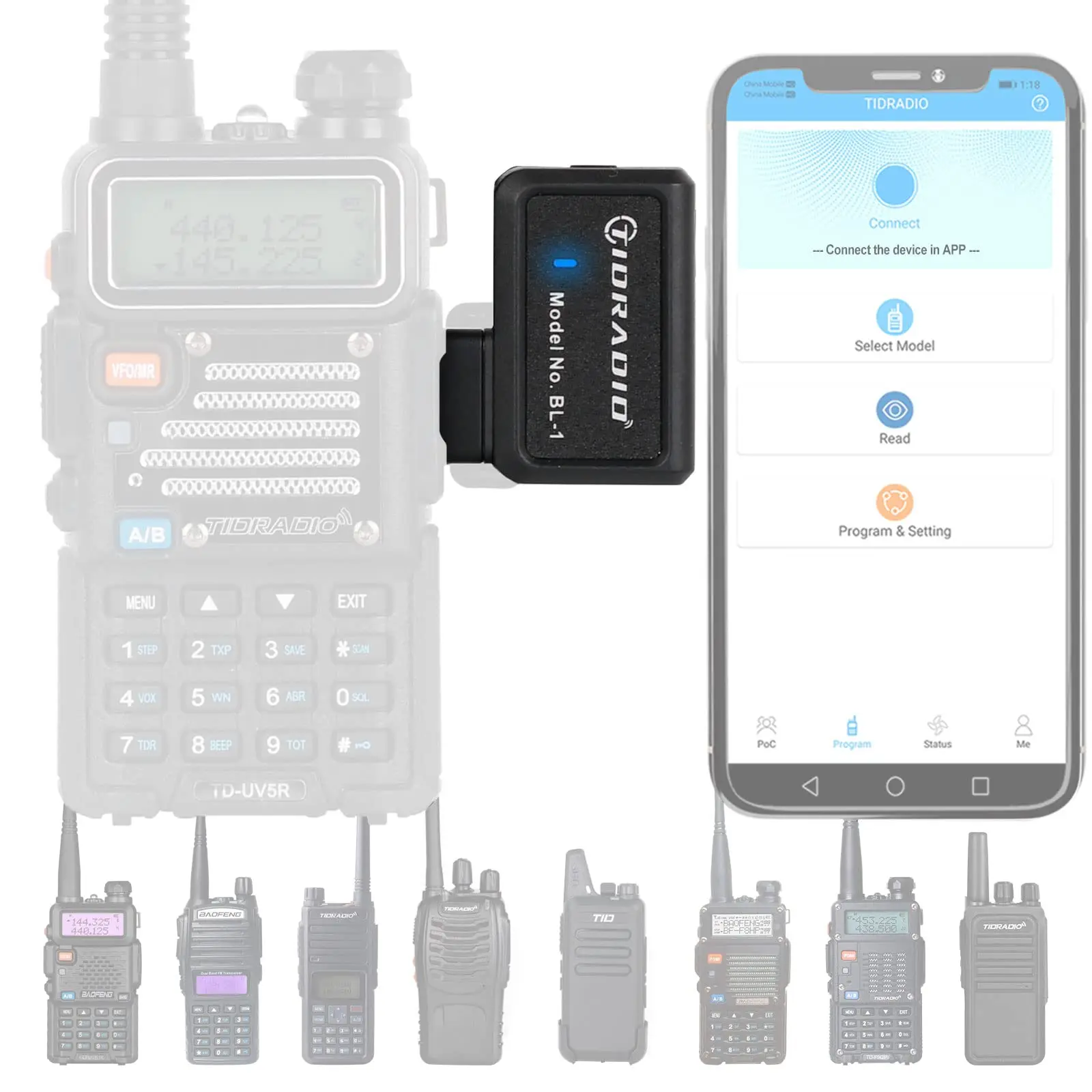 Walkie Talkie Programador Sem Fio Telefone App Programação Para Baofeng ...