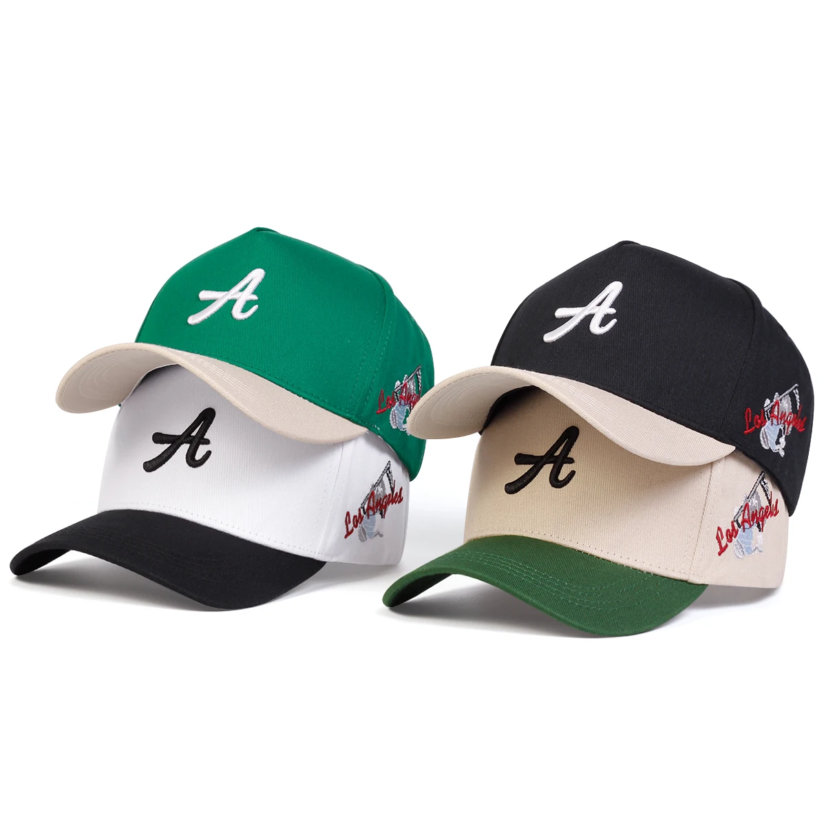 Unisex-A-Letter-Side-Los-Angeles-Embroidery-Baseball-Caps-Spring-and ...