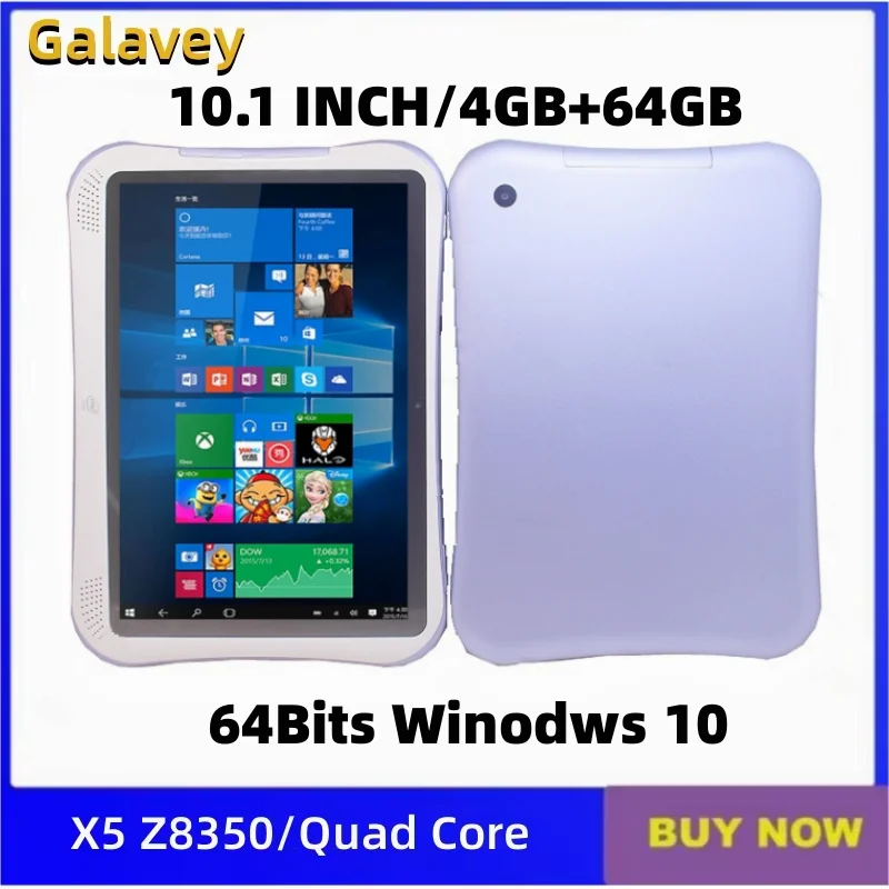 4GB RAM 64GB ROM 10.1 Inch Windows 10 Tablet 64bits Intel Atom X5 Z8350 ...