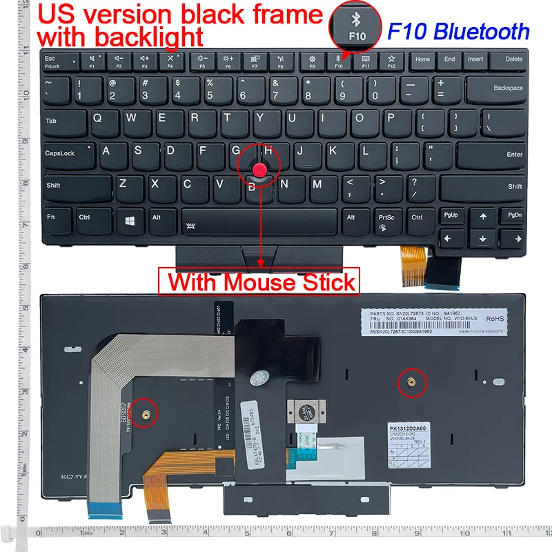 US Keyboard For ThinkPad A475 A485 T470 T480 PN 01HX339 01HX379 01HX299 ...