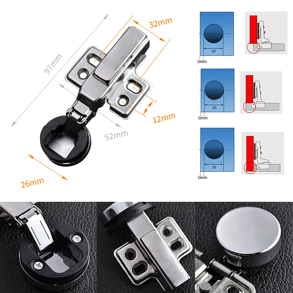 Glass Door Buffer Hinge Round Head Glass Hinge Damping Hydraulic Buffer ...