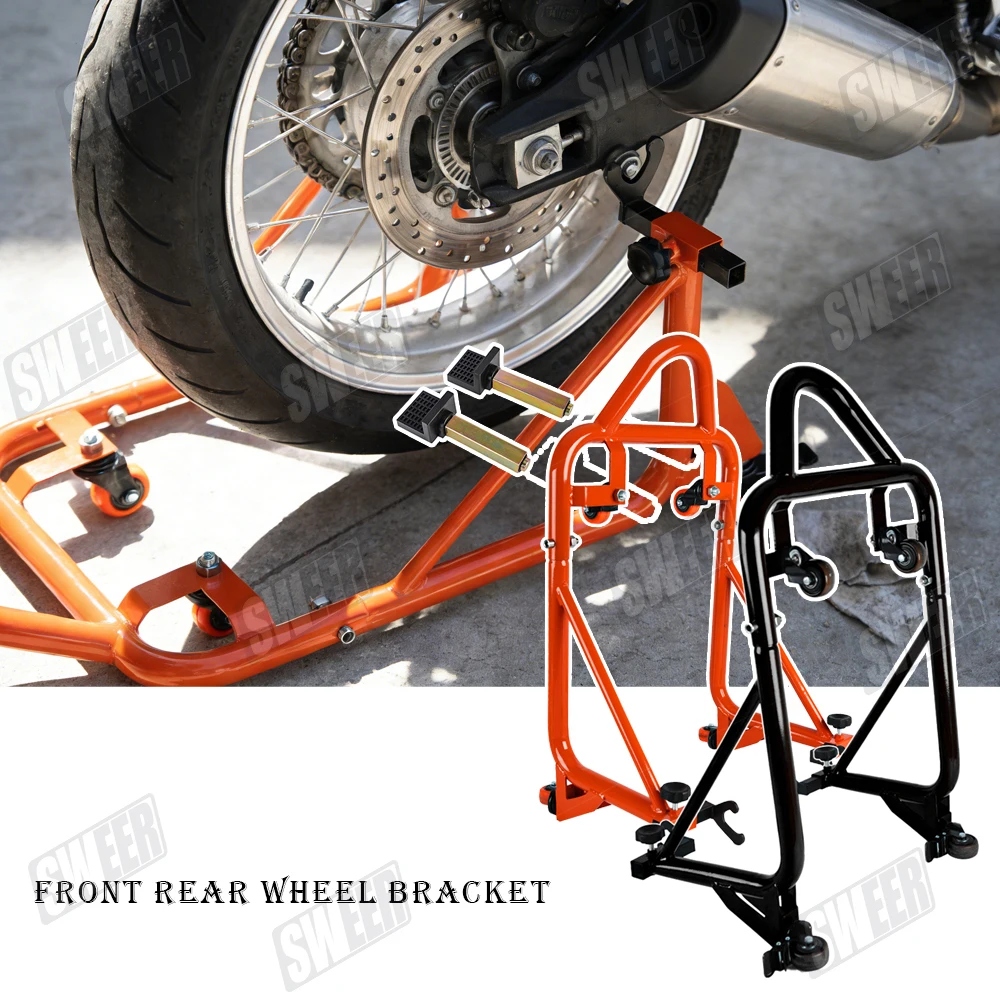 Motorcycle Black/Orange Aluminum Alloy Portable Rear Wheel Bracket ...