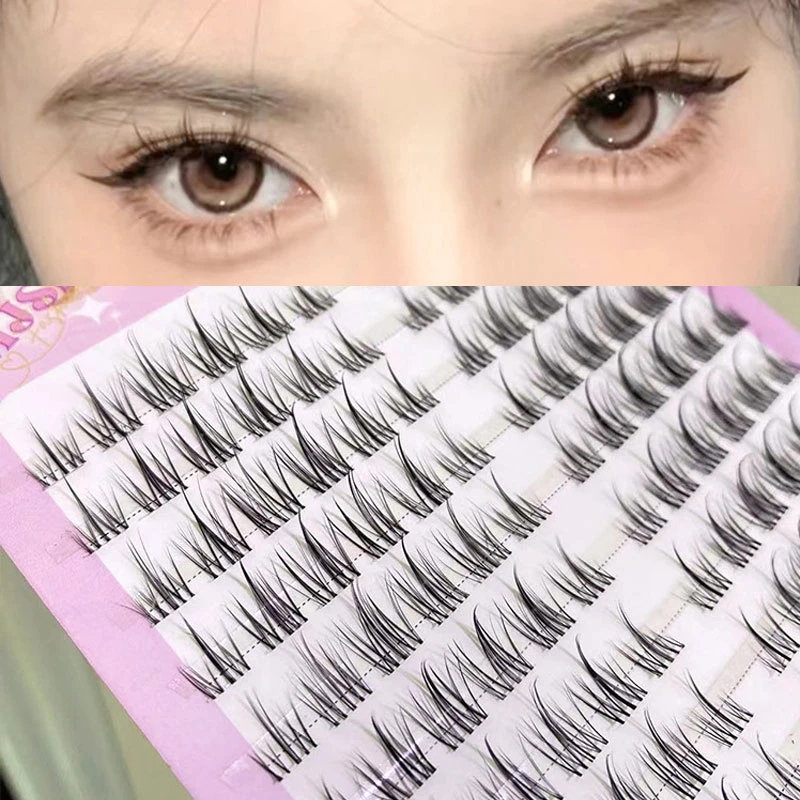 10-rows Natural Lashes DIY Thick Clusters Eyelash False Eyelashes Soft ...