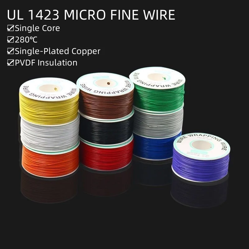 5-10M-UL1423-PTFE-Micro-Fine-Wire-Single-Core-Silver-Plated-Copper-38 ...