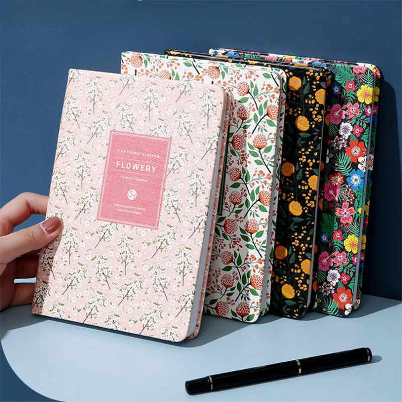 New-Arrival-Cute-PU-Leather-Floral-Flower-Schedule-Book-Diary-Weekly ...
