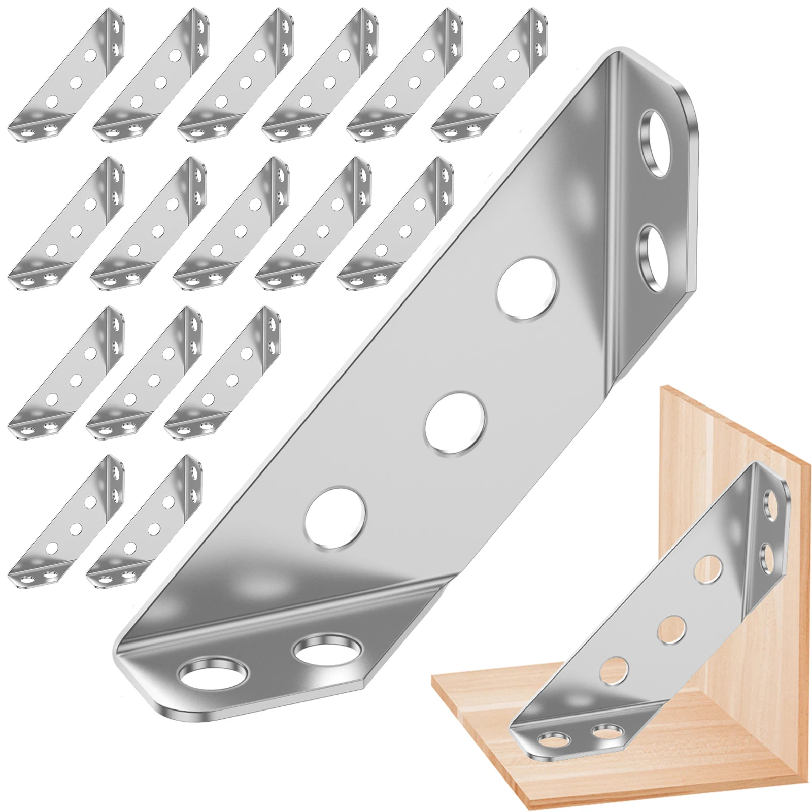 30Pcs-Stainless-Steel-Corner-Brackets-Connector-Set-Furniture-Angle ...