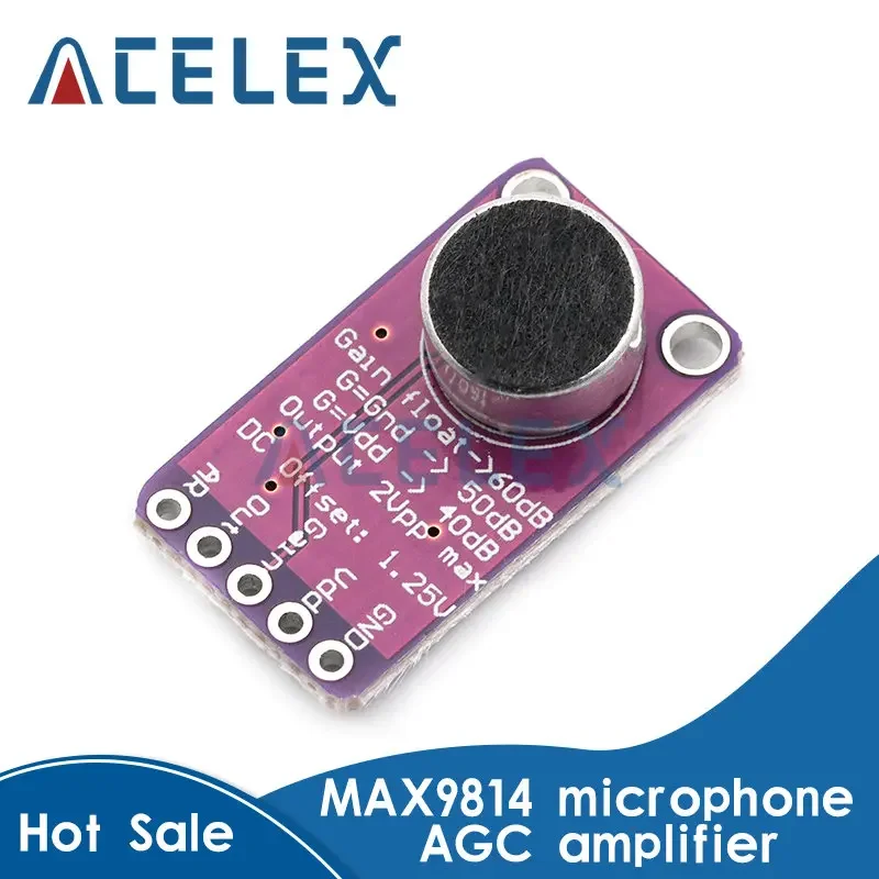 MAX9814-Microphone-AGC-Amplifier-Board-Module-Auto-Gain-Control ...