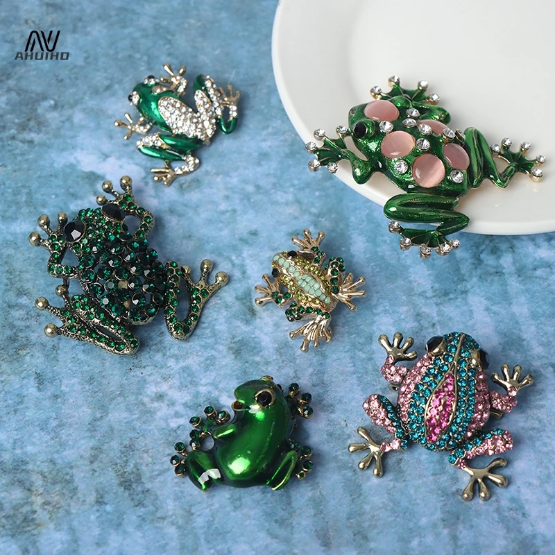 Green-Rhinestone-Frog-Brooch-Women-Lovely-Metal-Frog-Party-Animal ...