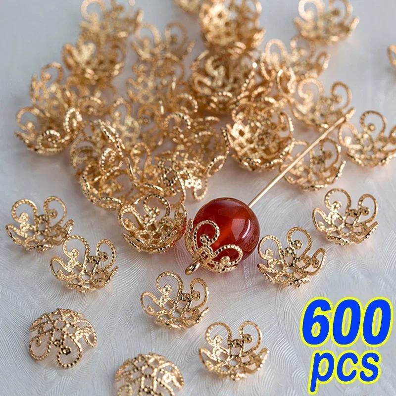 200-600pcs-10mm-Five-Petals-Flower-Filigree-Beads-Caps-for-Jewelry ...