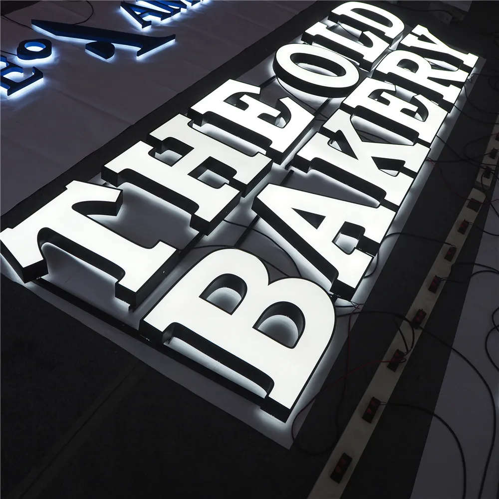 Vintage Metal Plate Channel Letters Led Front Lit Wall Channel Letters ...