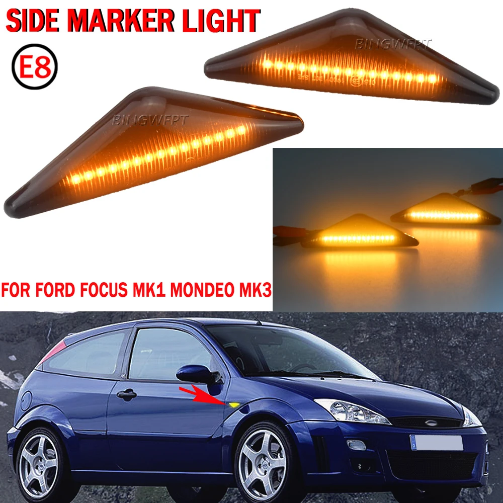 2PCS LED Dynamic Side Marker Turn Signal Light For Ford MONDEO 2000 ...
