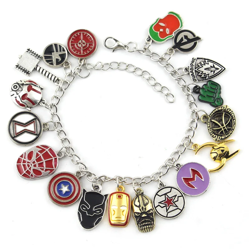 Marvel-Avengers-Movie-Bracelet-Captain-America-Shield-Thor-Hammer-Iron ...