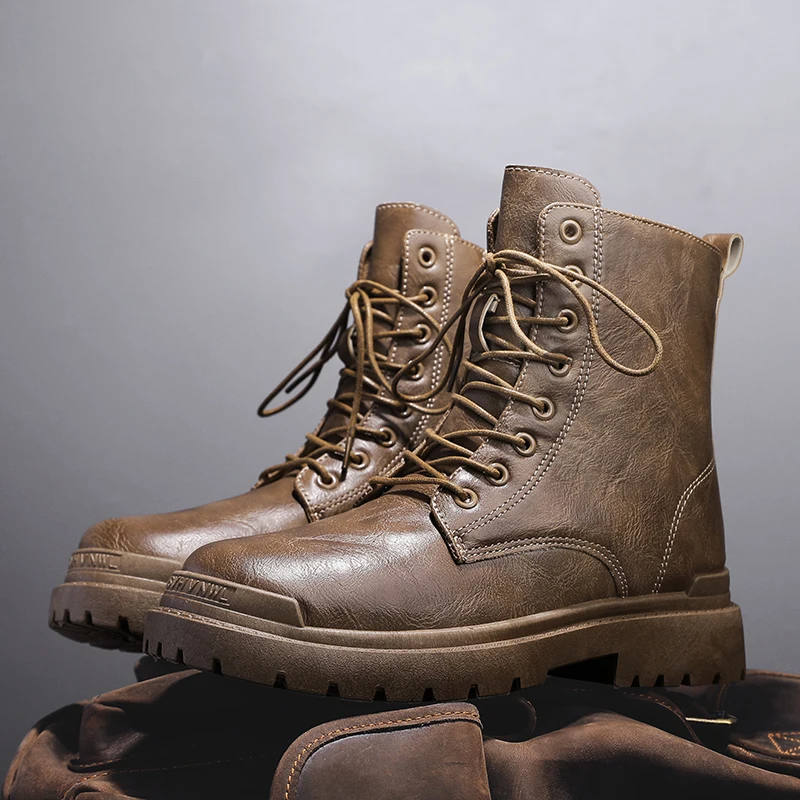 Botas-de-cuero-que-combinan-con-todo-para-hombre-zapatos-de-moda-alta ...