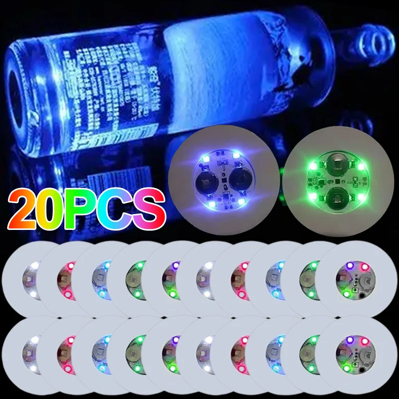 LED-Coaster-Sticker-Battery-Powered-Luminous-Drinking-Glass-Cup-Pads ...