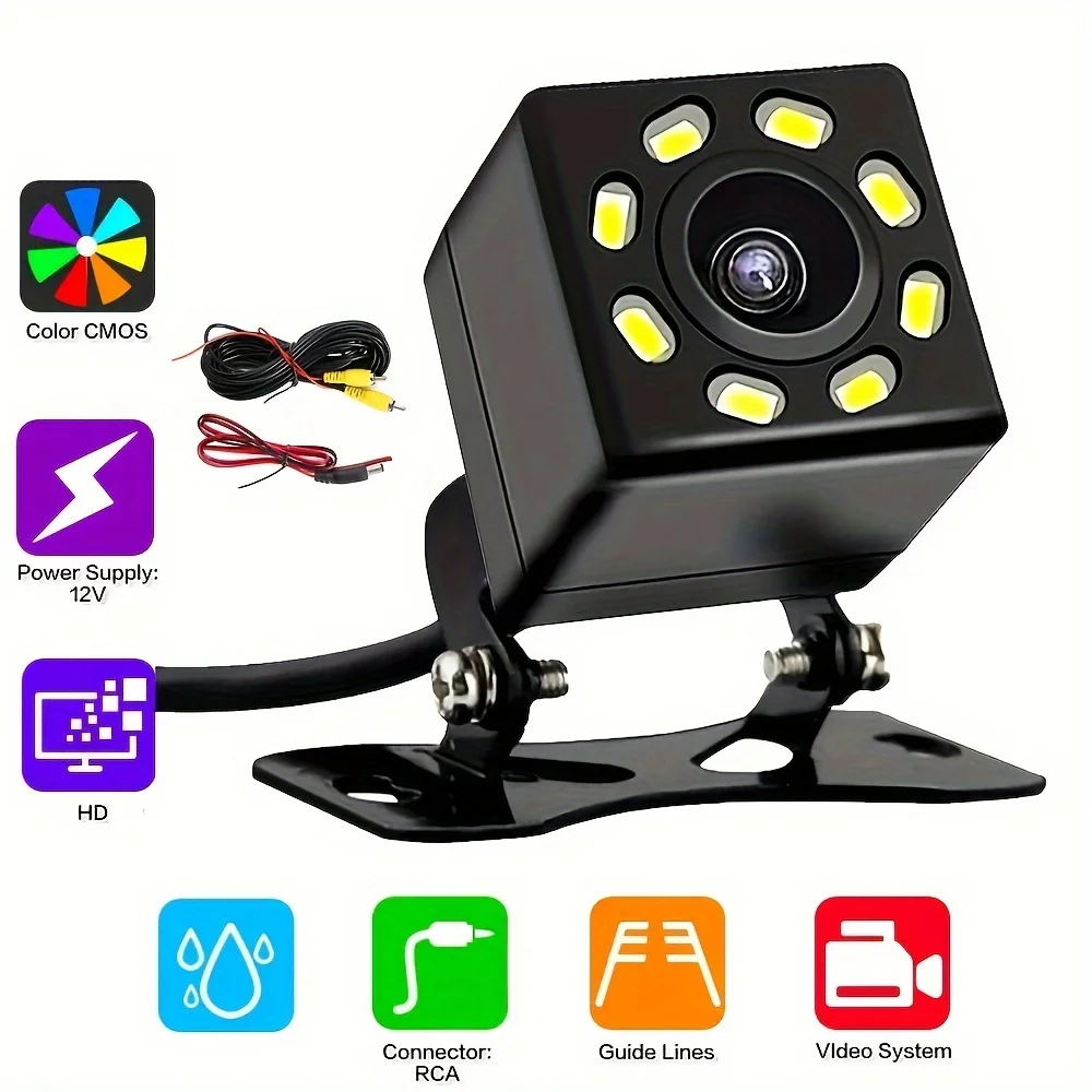 CMOS-Car-Rear-View-Backup-Camera-Reverse-8-LED-Parking-Reverse-Camera ...