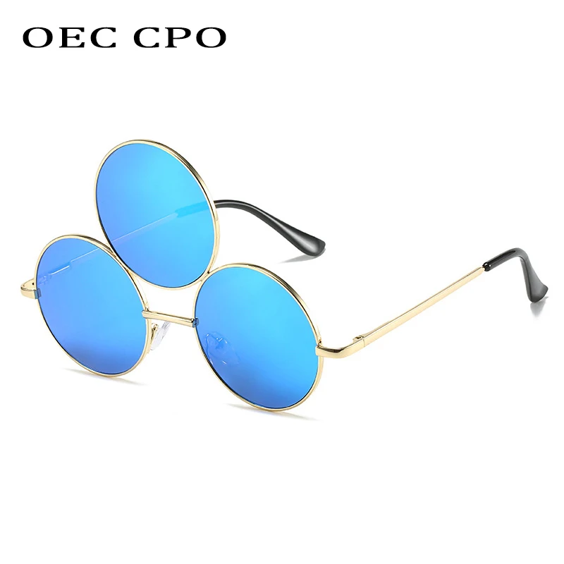 OEC-CPO-Vintage-Round-Sunglasses-New-Women-Men-Trends-Three-Lenses-Hip ...