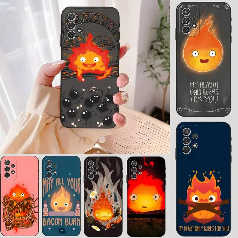 Cute Fire Calcifer Phone Case For Samsung A53 A51 A52 A50 A30 A31 A32 ...